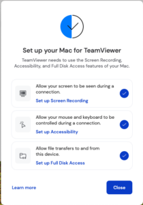Enabling TeamViewer Permissions on Mac - ADWConnect